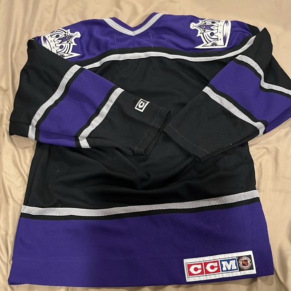 CCM | Shirts & Tops | Ccm Black And Purple Kids Los Angeles Hockey ...